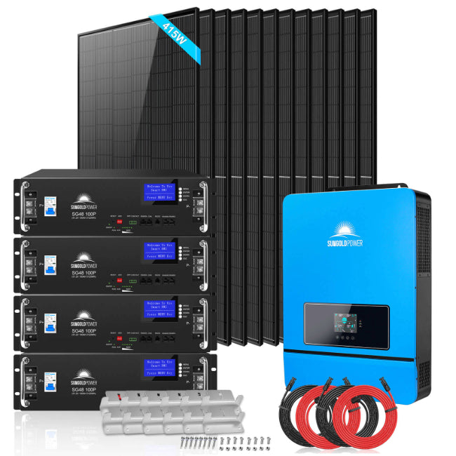 4980W Solar Kit with 20.48kWh Lithium Battery & 8kW Inverter for ...